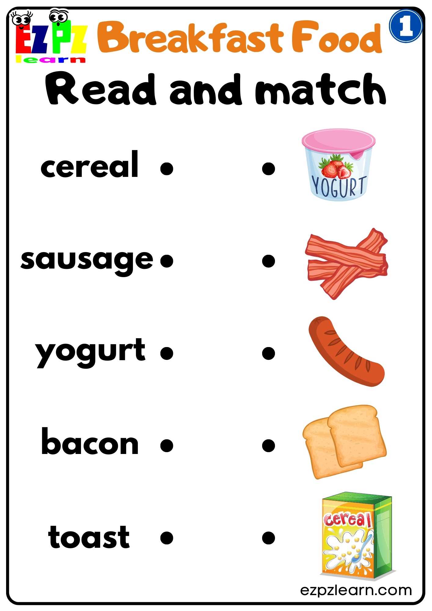 Breakfast Food Ezpzlearn